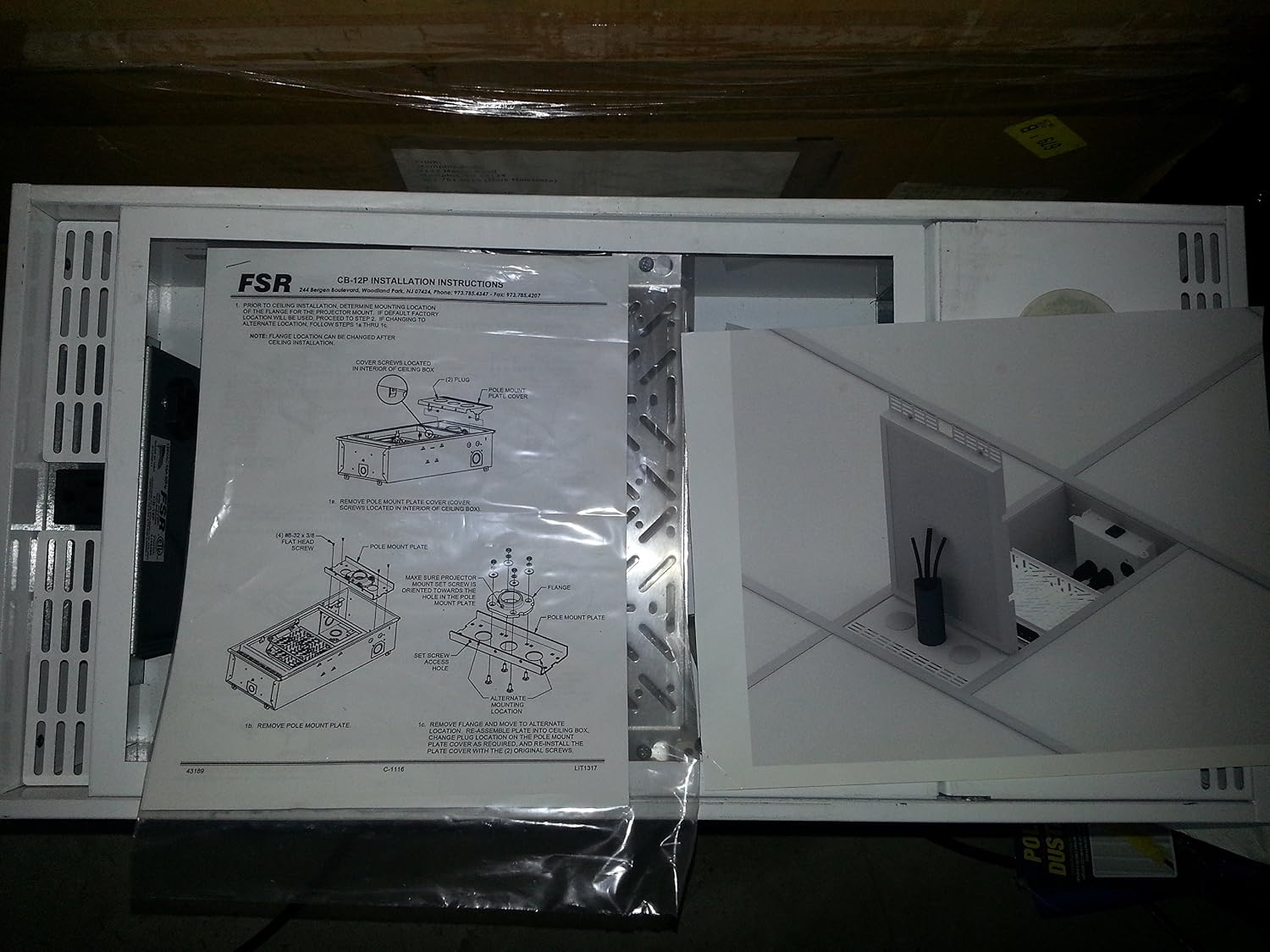 Amazon.com: FSR CB-12P 1FTX2FT PROJECTOR CLASSROOM RECESSED CEILING ...