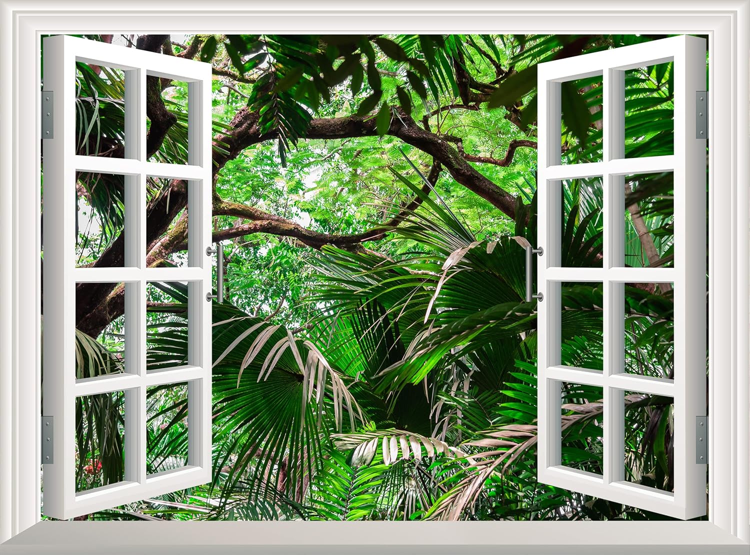 Amazon.com: Jungle Forest Wall Decal Stickers 3D Fake Window Wall ...