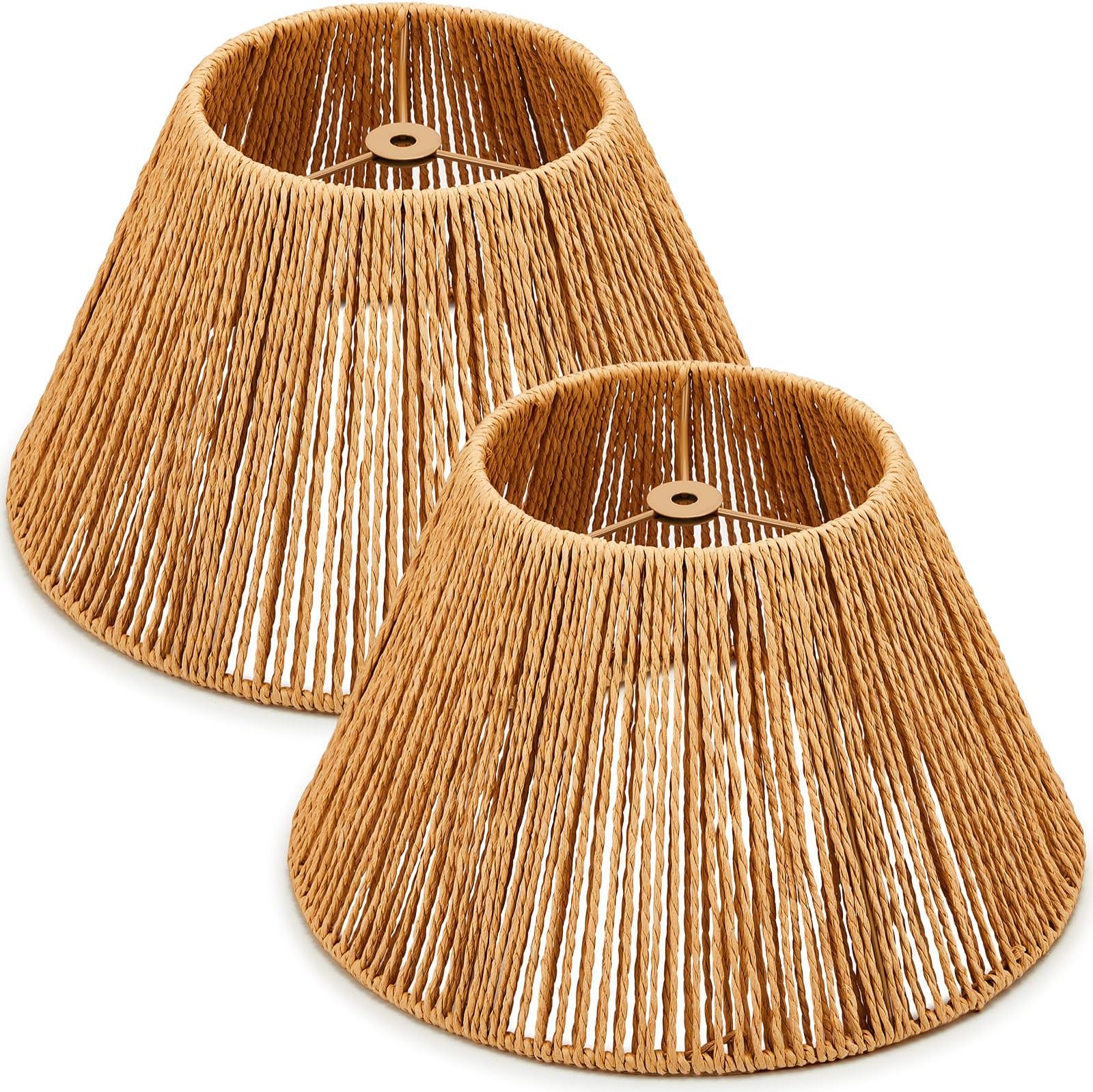 Baquler Rattan Lamp Shade Boho Lampshades Wicker Woven Lampshade Rattan ...