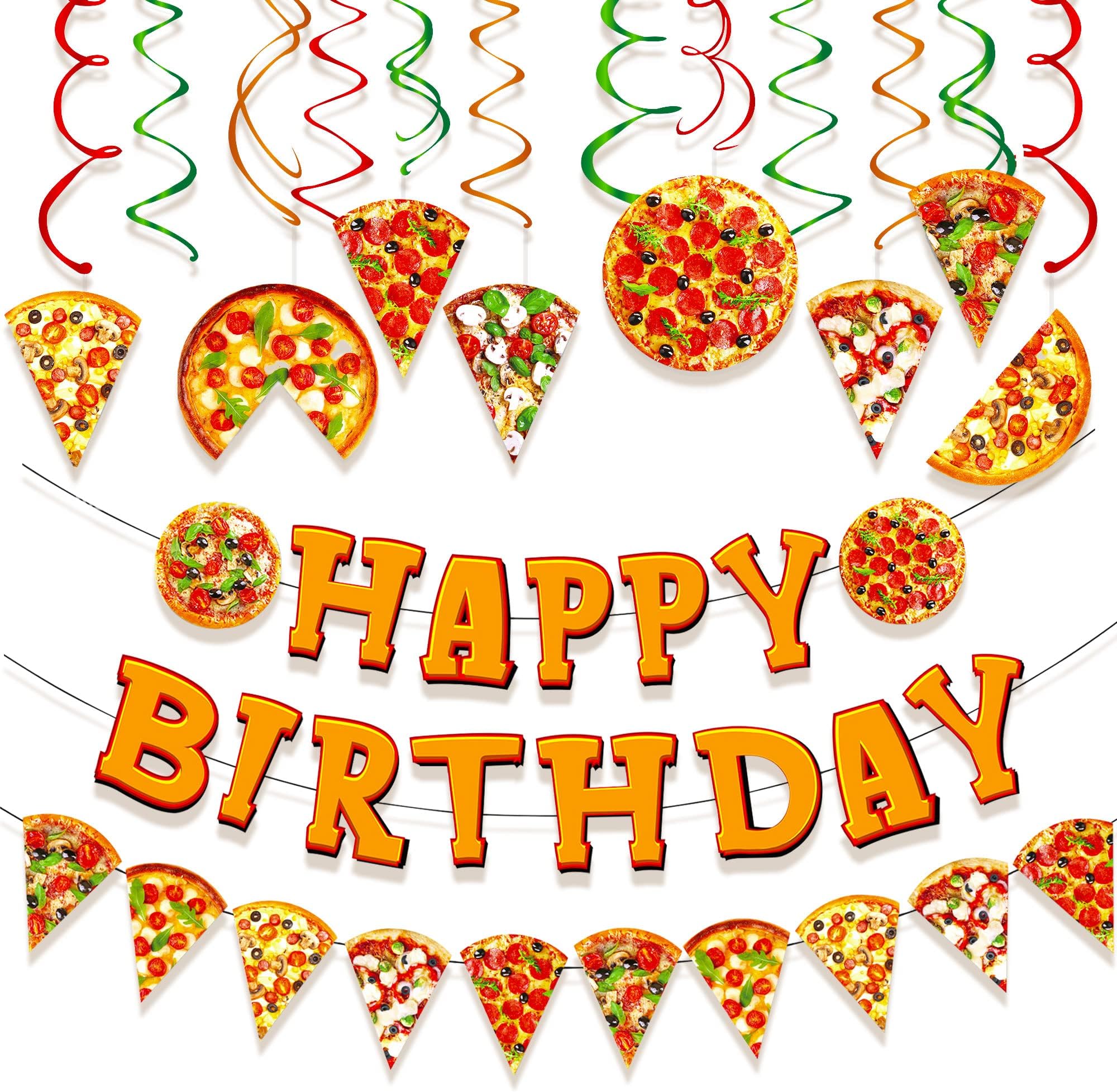 Amazon.com: Pizza Birthday Decoration Pizza Party Supplies Pizza ...