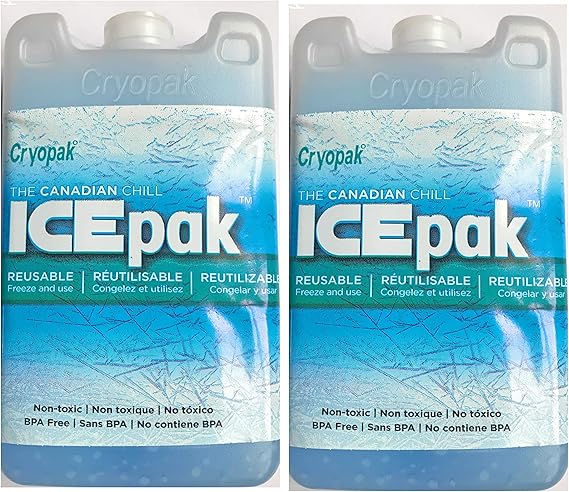 Cryopak Hard Shell Ice Packs - Set of 2 - Perfect Ice Packs for School ...