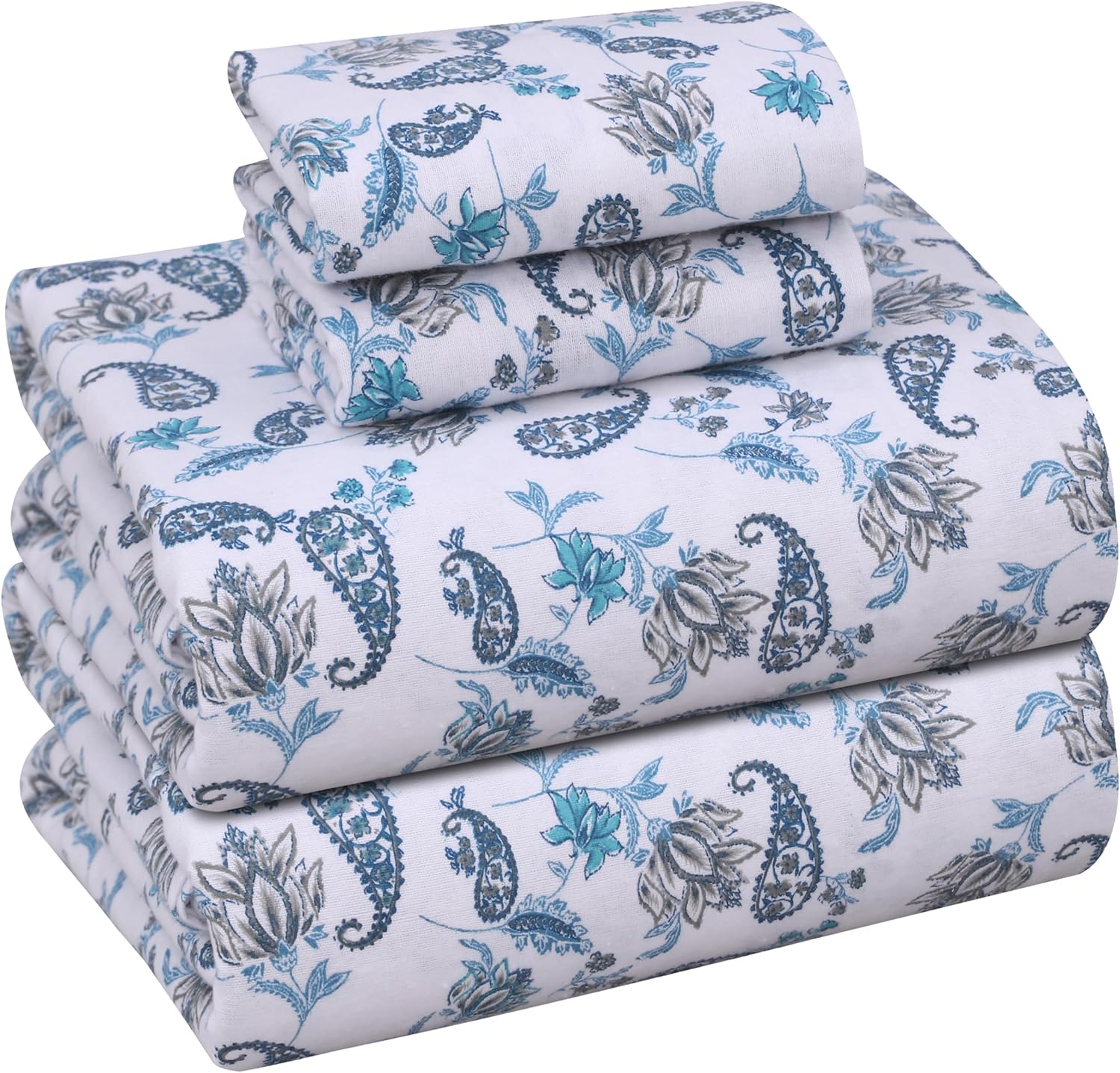 RUVANTI Flannel Sheets Full Size - 100% Cotton Double Brushed Bed ...