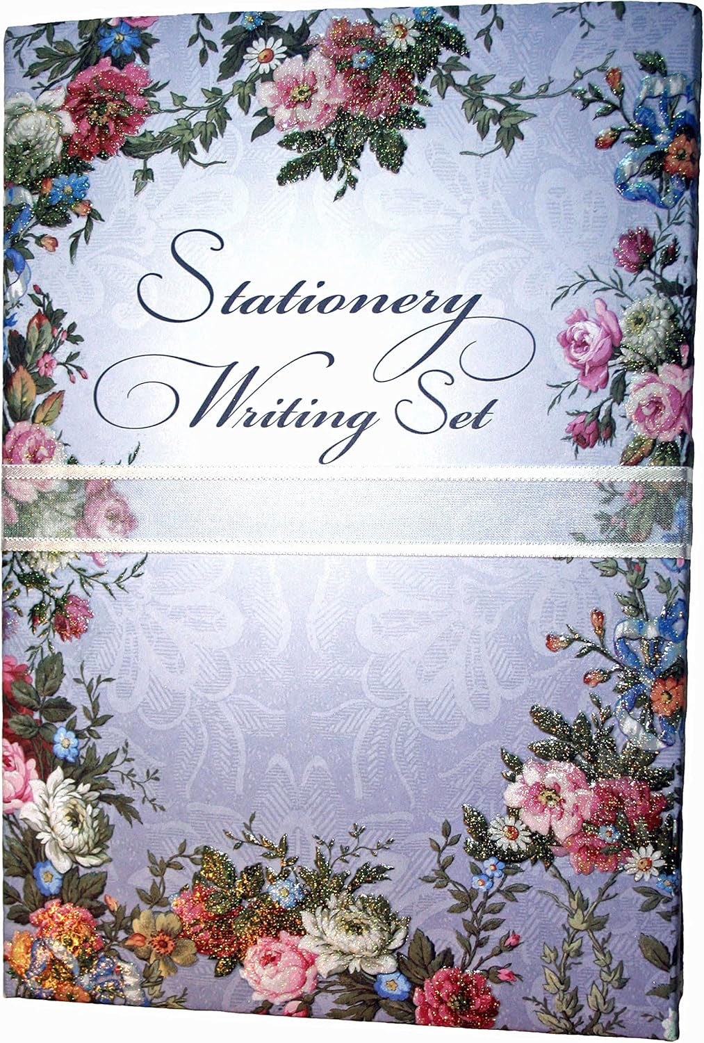 Amazon.com : Embossed Writing Paper Set- Blue Green Floral Design from ...