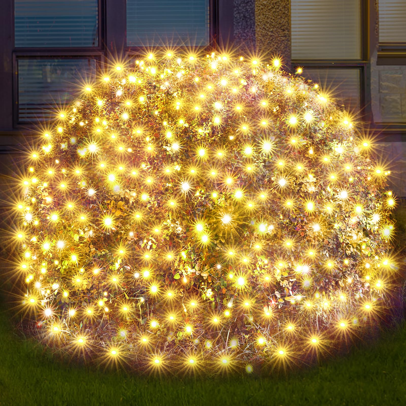 DEPMEM Led Christmas Net Lights Outdoor Christmas Decorations 120Led ...
