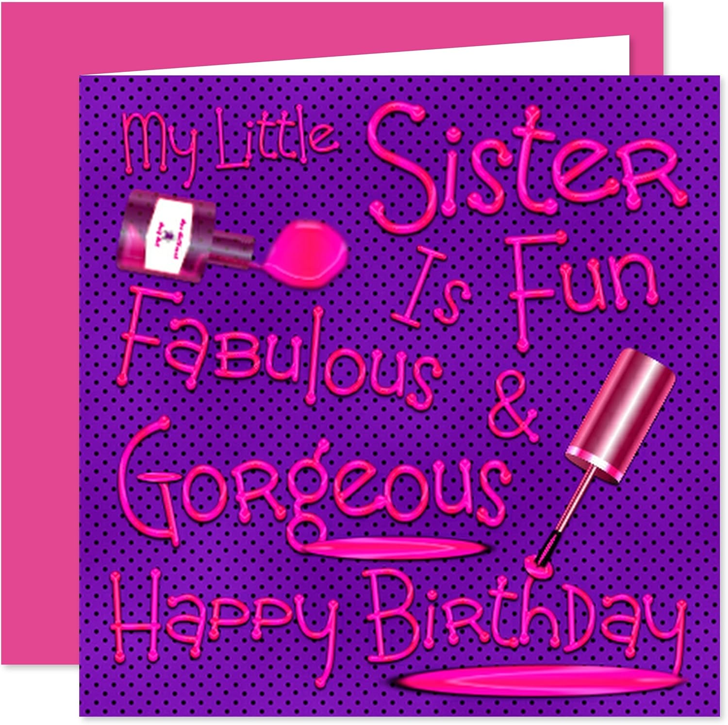 My Little Sister Happy Birthday Card Naughty Nails Fun Design my-little-sister-happy-birthday-card-naughty-nails-fun-design