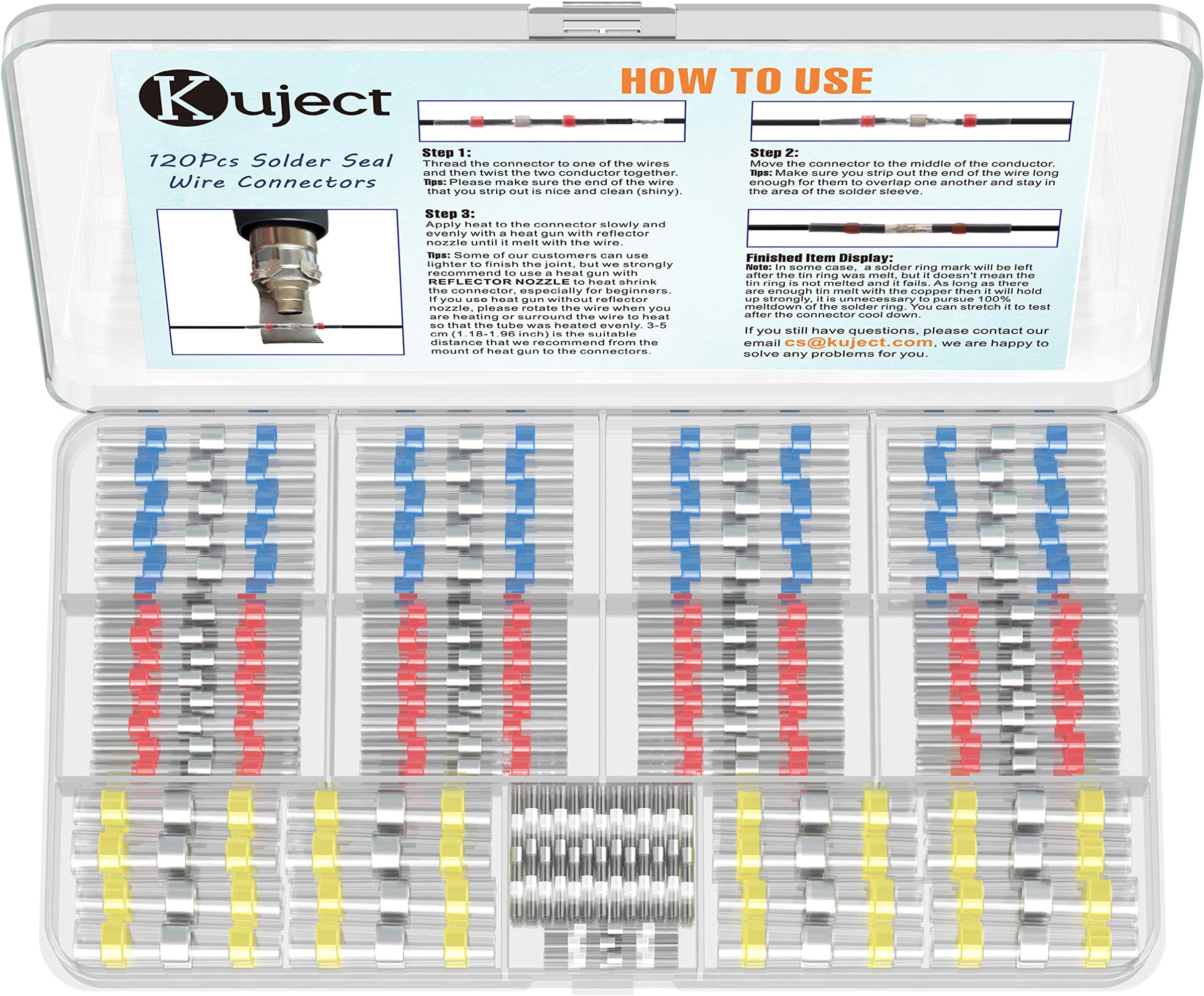 Kuject Heat Shrink Wire Connectors, Waterproof Insulated Electrical ...