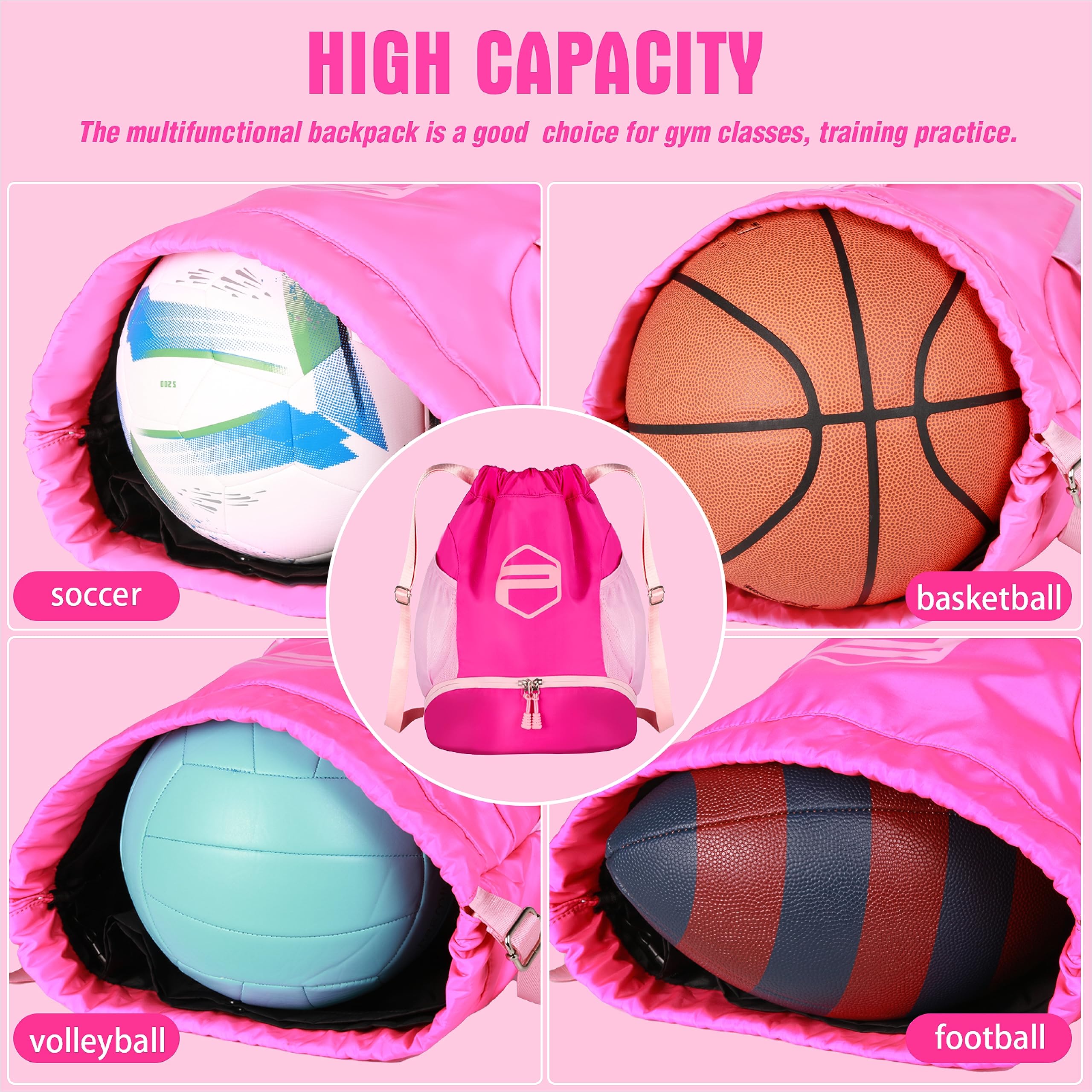 Snapklik.com : PP PICADOR Soccer Ball Bags, Drawstring Basketball ...