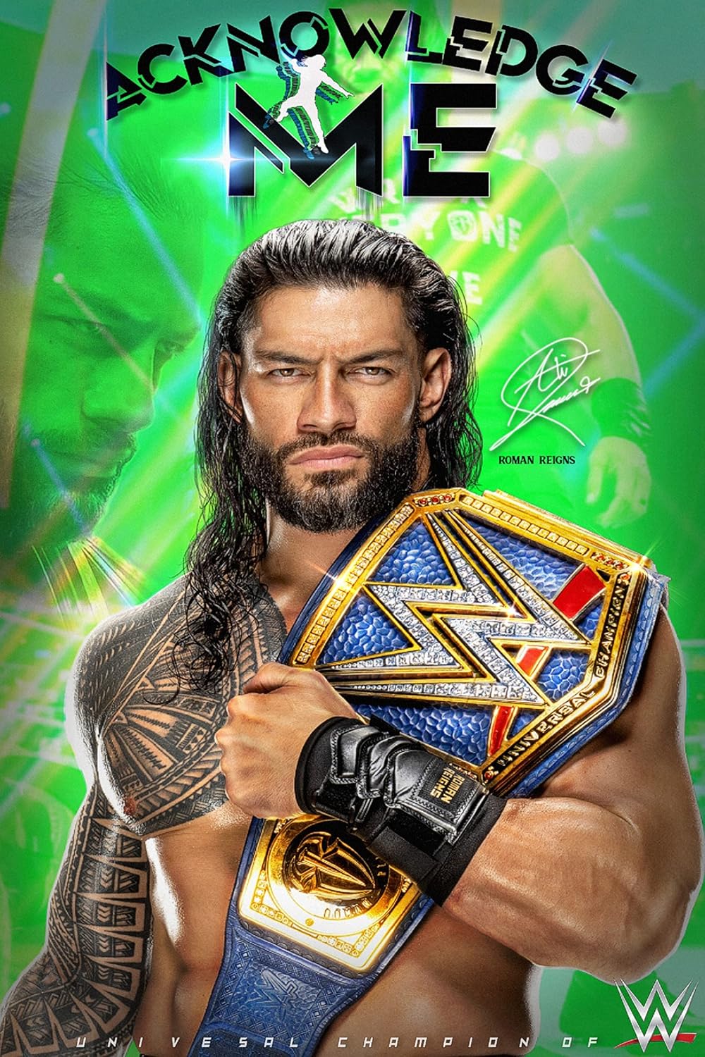 Amazon.com: US City WWE Super-Star Roman Reigns Matte Poster | The Lord ...