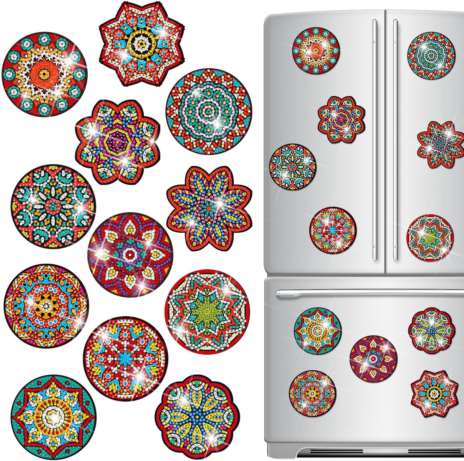 Amazon.com: Copkim 16 Pcs Summer Diamond Art Refrigerator Magnets ...