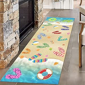 Amazon.com: PLMHXC Summer Beach Runner Rug, 2x7ft, Flip Flops Shell ...
