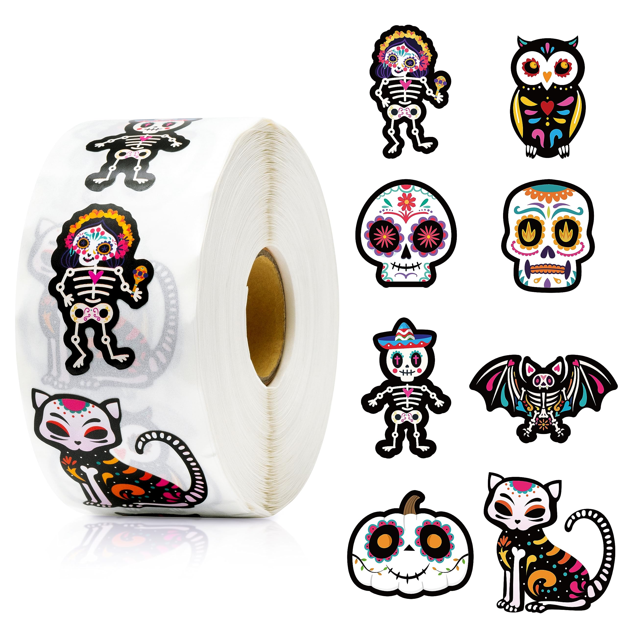 Amazon.com: BeYumi 1000Pcs Day of The Dead Stickers Dia de Los Muertos ...