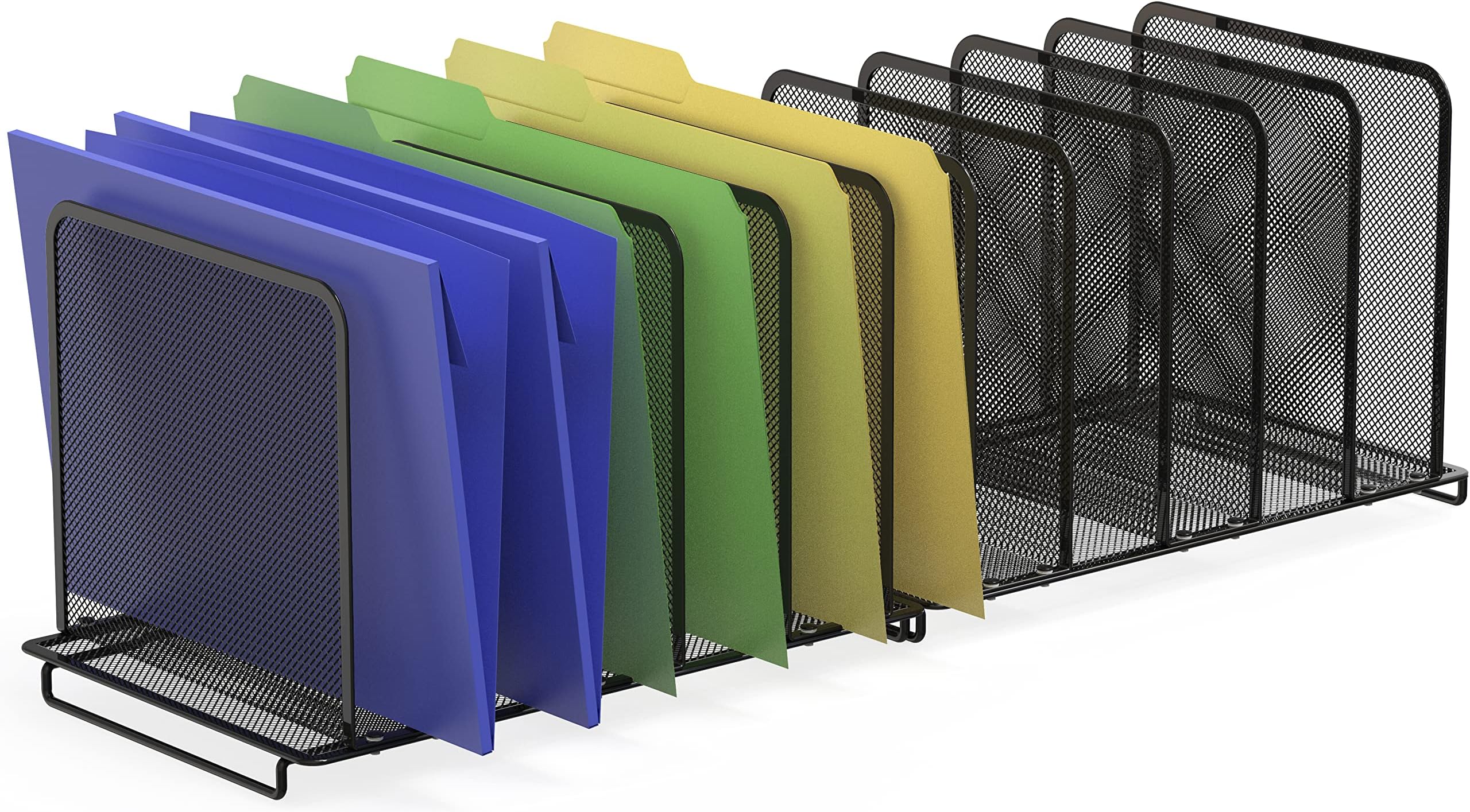 SimpleHouseware Expandable 5 Section Upright File Sorter Organizer, 2 ...