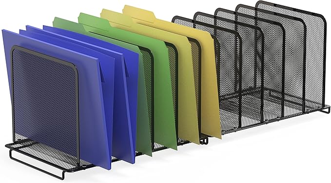 SimpleHouseware Expandable 5 Section Upright File Sorter Organizer, 2 ...