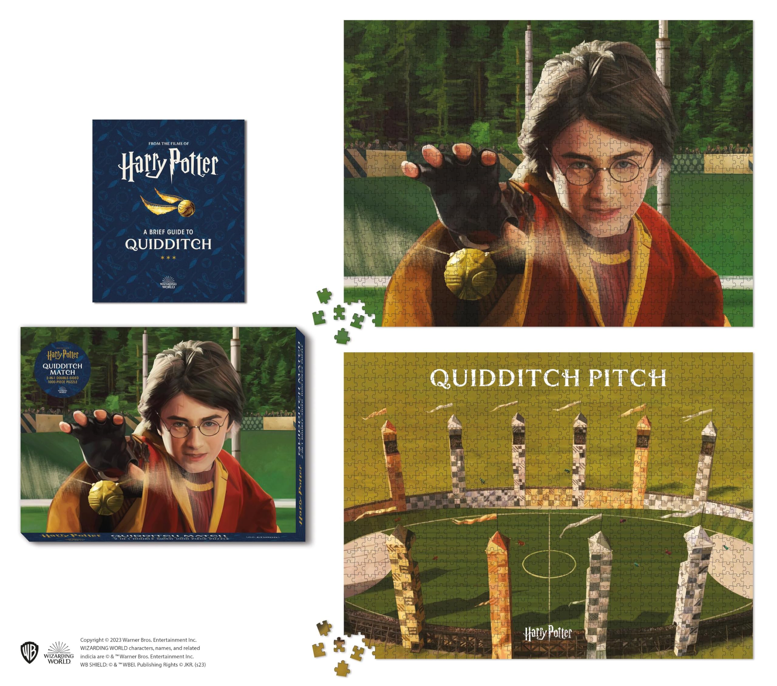 Amazon.com: Harry Potter Quidditch Match 2-in-1 Double-Sided 1000-Piece ...