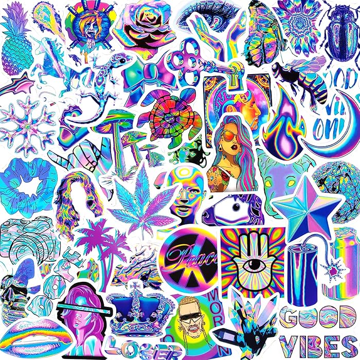 Buy Psychedelic Stickers Aesthetic Stickers Trendy VSCO Stickers ...