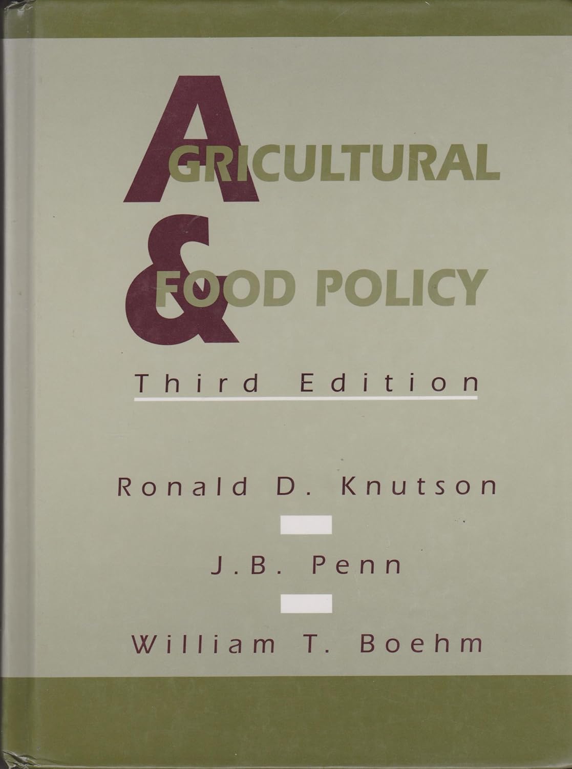 Agricultural and Food Policy: Ronald D. Knutson: 9780130198600: Amazon ...