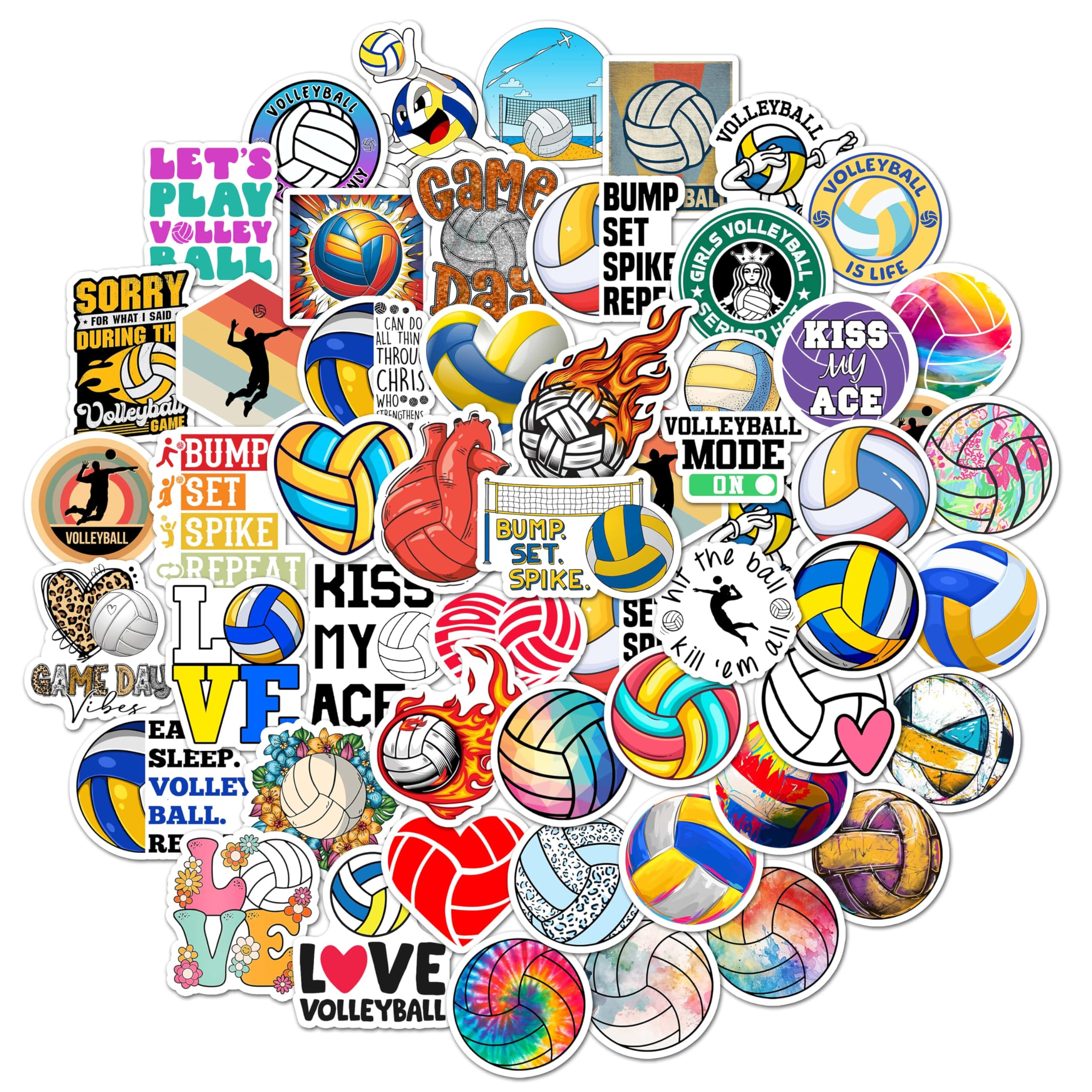 Amazon.com: BEATRI 50PCS Volleyball Stickers for Water Bottles ...