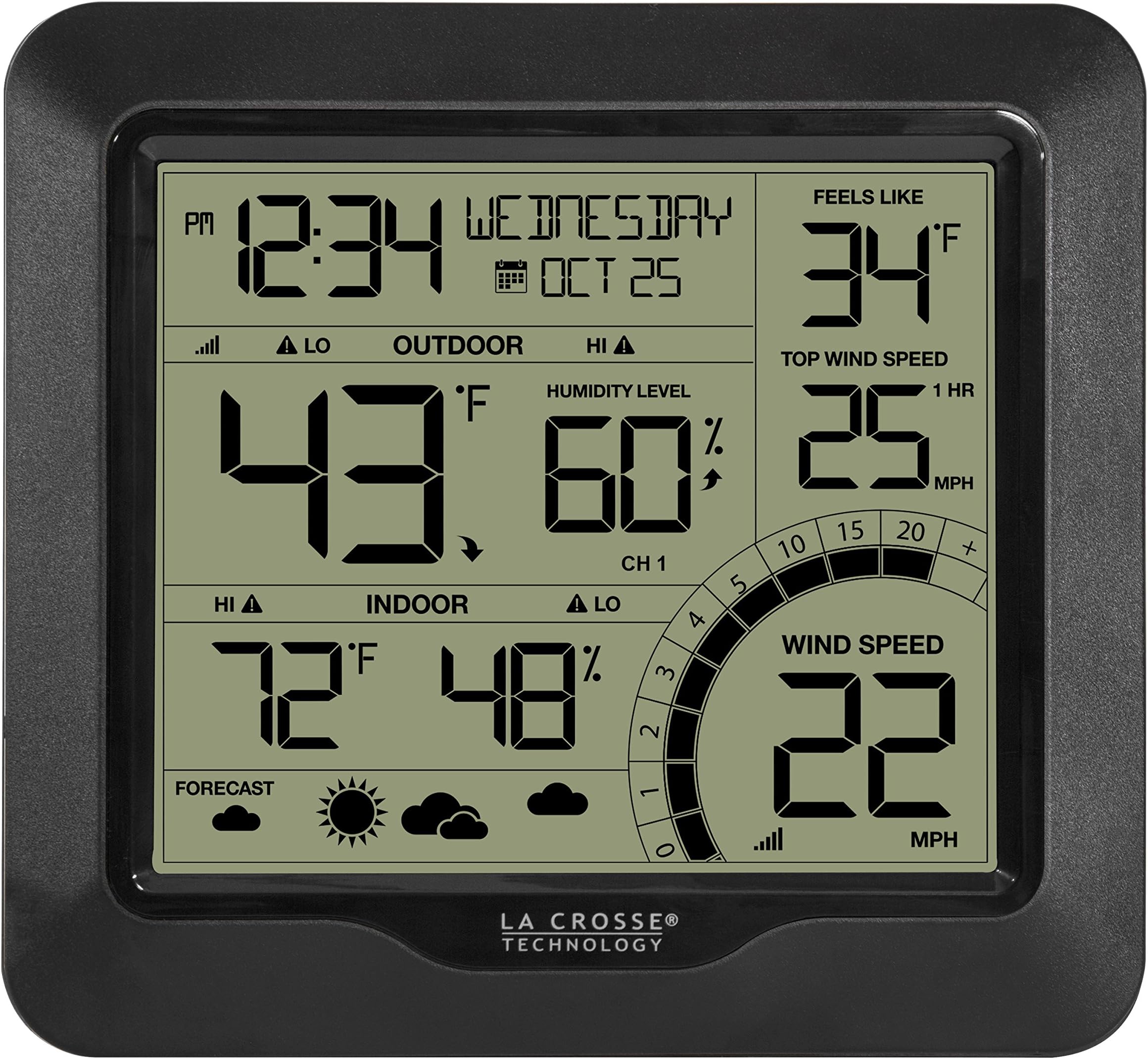 Amazon.com: La Crosse Technology 327-1417BW Wind Speed Weather Station ...