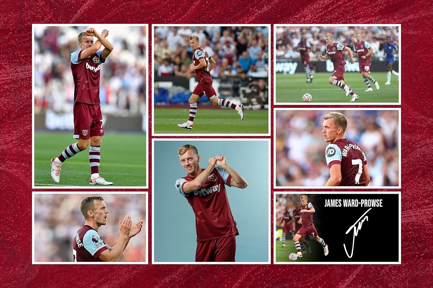 RJR PRINTS James Ward-Prowse West Ham Signed 12x8 Inch Montage Photo ...