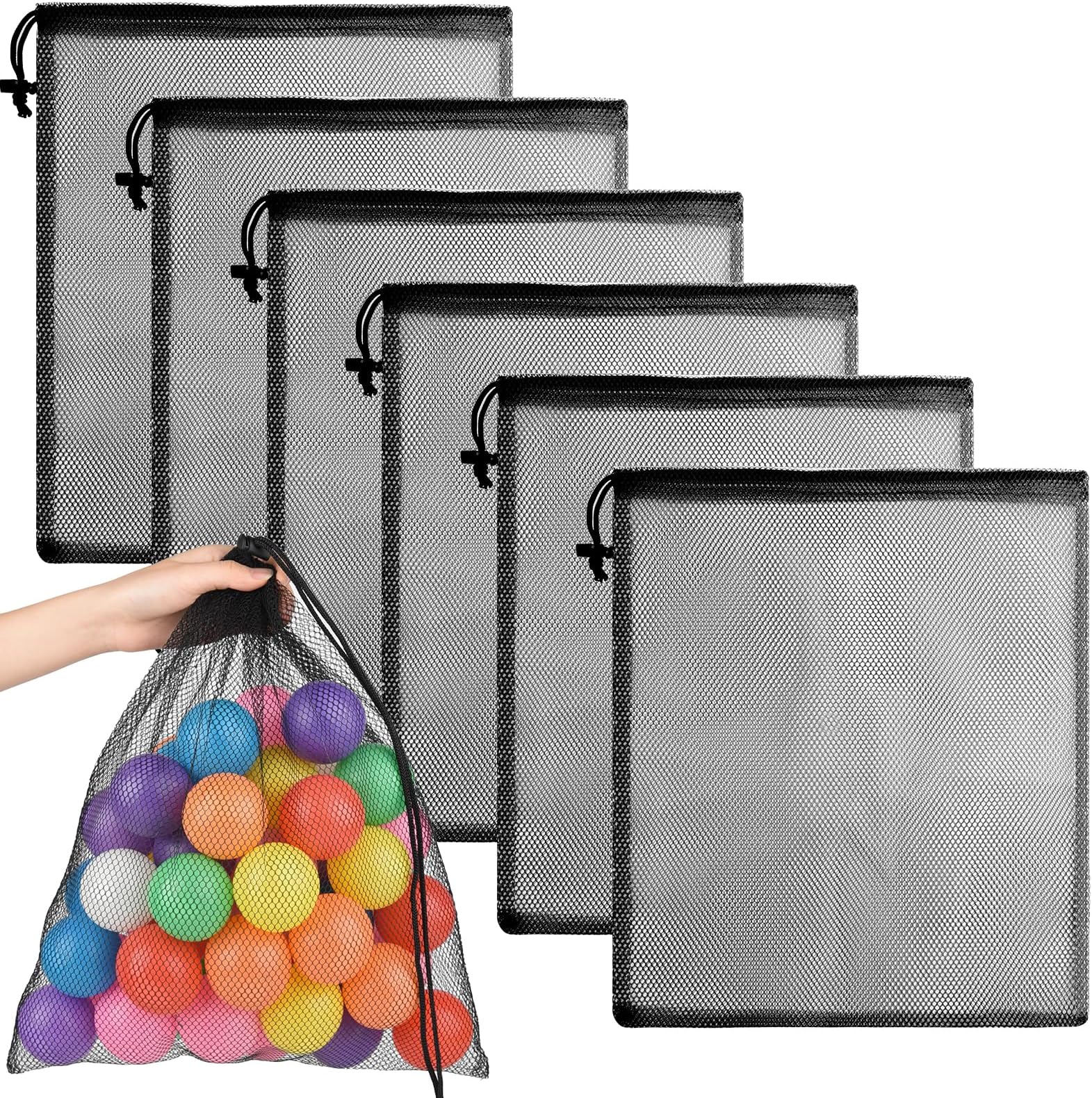 Amazon.com: PLULON 6 Pcs Mesh Bag Drawstring Mesh Laundry Bags, 18 x 12 ...