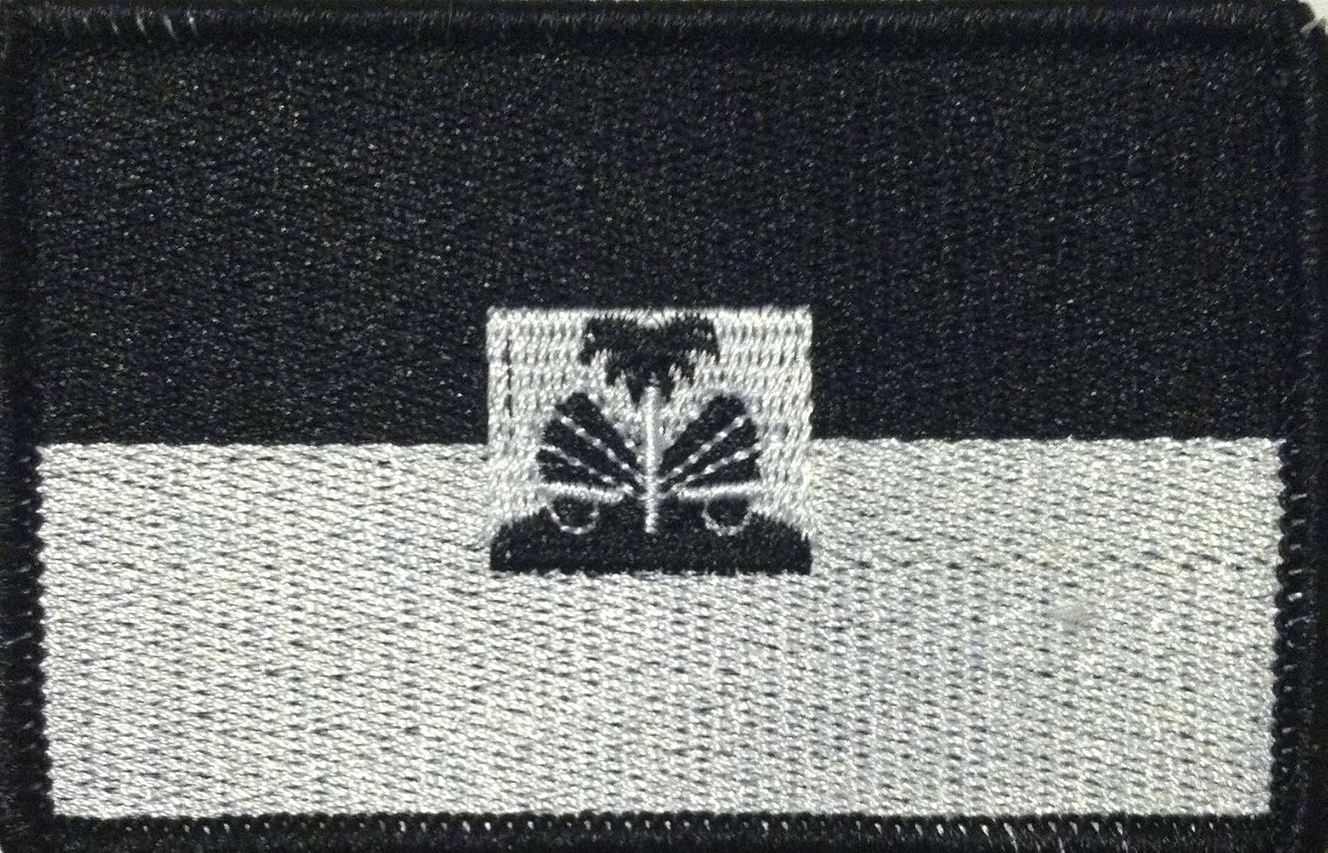 Amazon.com: Haiti Flag Iron On Patch Tactical Patch Black & White ...