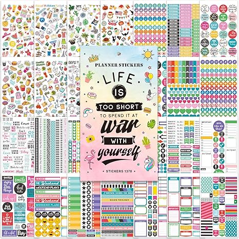 Planner Stickers - 28 Sheets / 1378 Stickers，Stunning Design ...