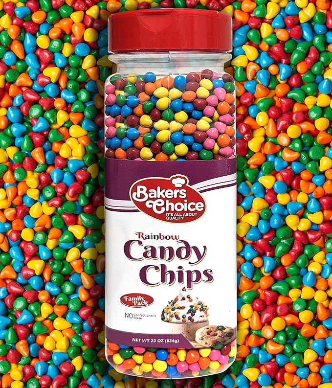 Amazon.com: Rainbow Candy Coated Chocolate Chips - Dairy Free, Kosher - 22 oz. - Baker's Choice ...