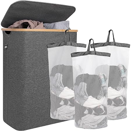 Evohome Laundry Basket 3 Compartments with Lid, 3 section for easy ...
