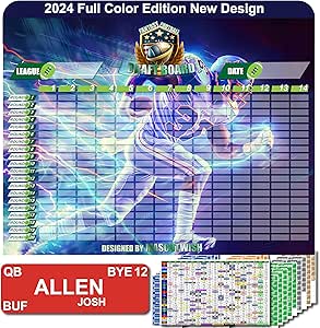 Amazon.com : Extra Large Fantasy Football Draft Board 2024-2025 Kit ...