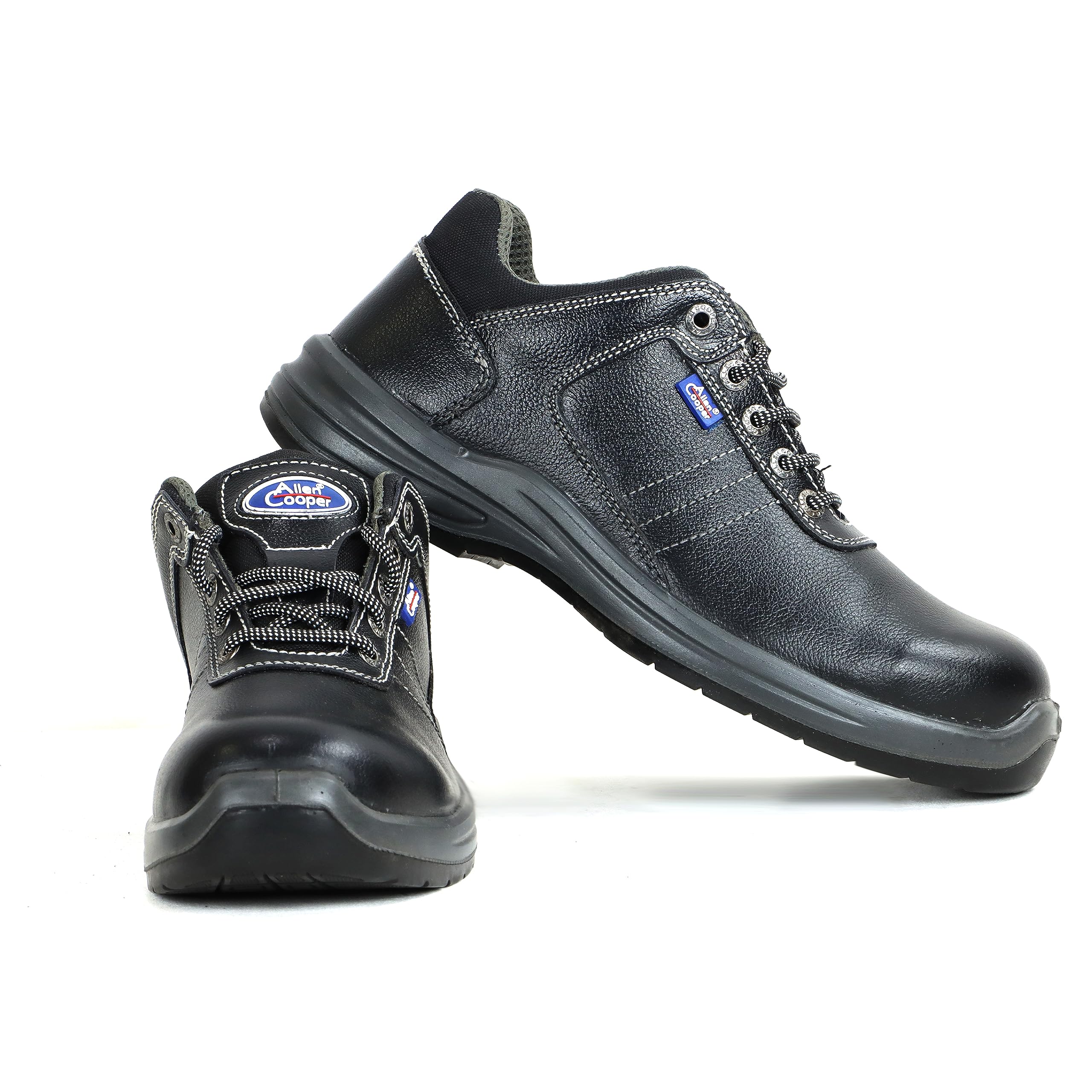 Buy Allen Cooper 1581 Composite Toe Leather Safety Shoe Size -8 Black ...
