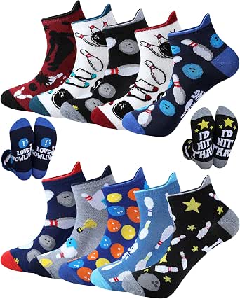 Amazon.com: Haysandy 10 Pairs Funny Bowling Socks for Men Novelty ...