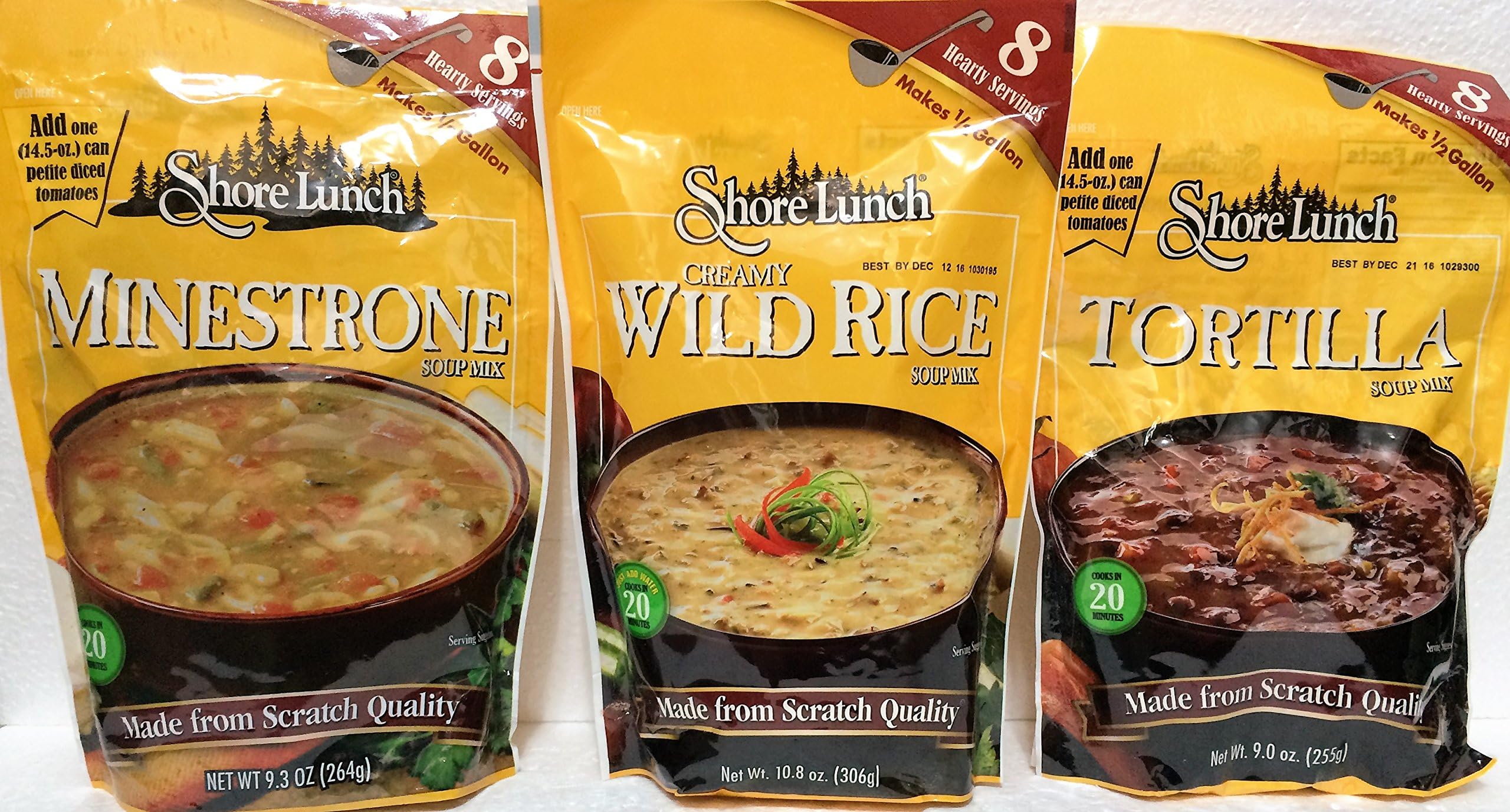 Amazon.com : Shore Lunch Soup Mix 3 Pack Bundle - Wild Rice, Minestrone ...