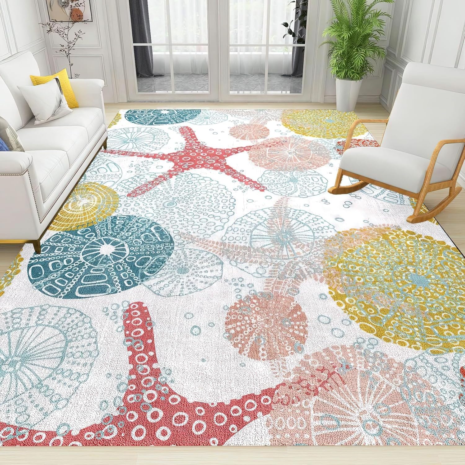 Amazon.com: Colorful Sea Urchin Starfish Kids Nursery Carpet, Area Rugs ...