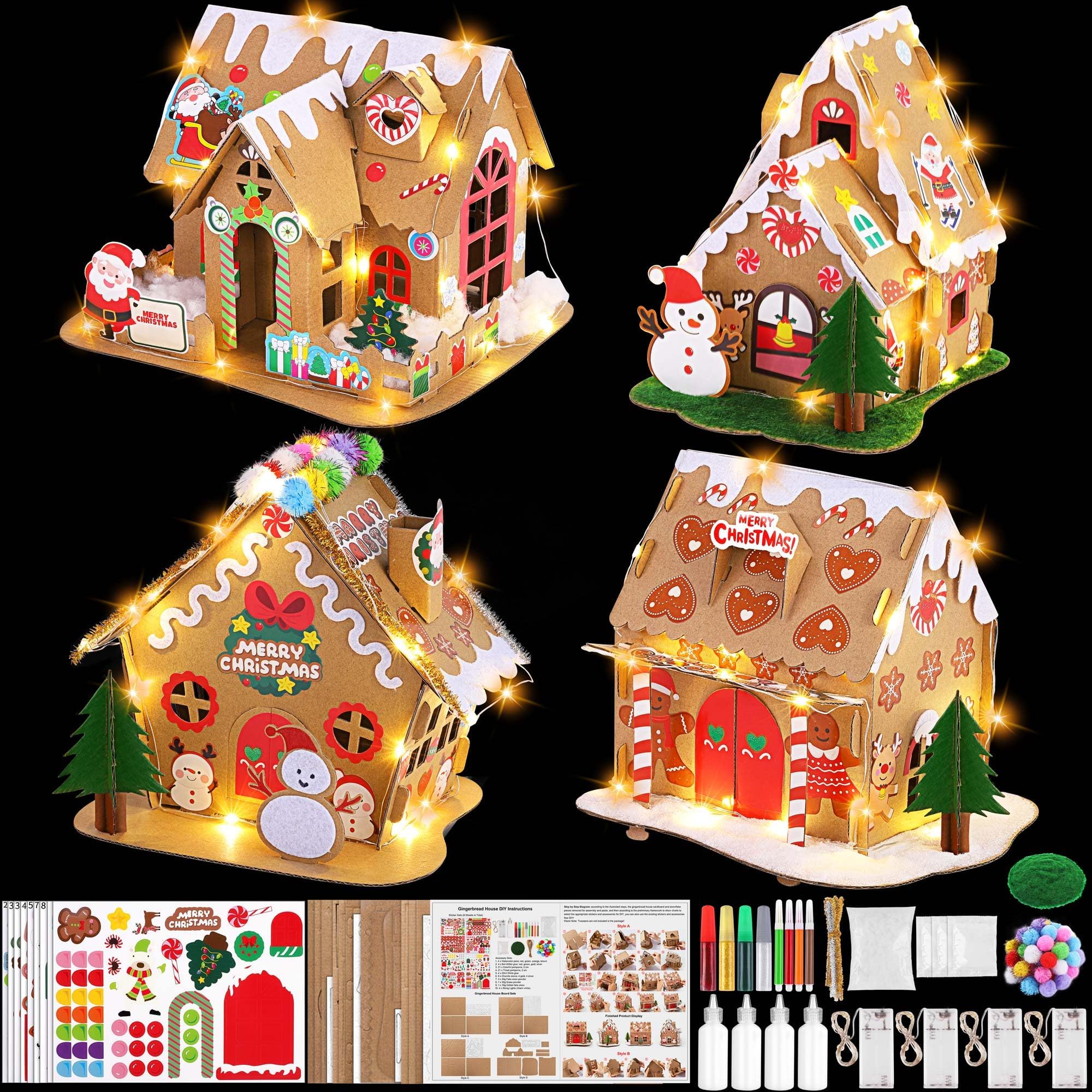 Snapklik.com : Fovths 4 Sets DIY Christmas Gingerbread House Kit