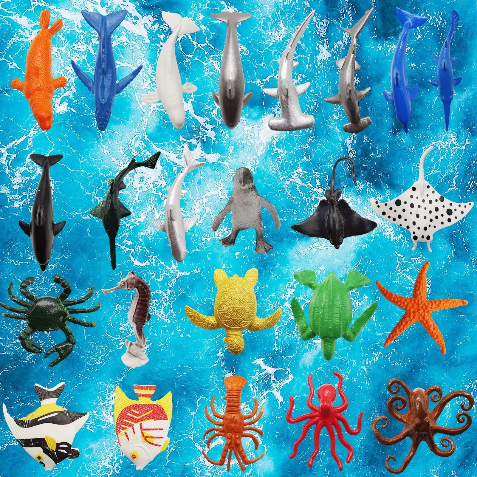 Amazon.com: Fun Express Plastic Sea Creatures, Bulk 90 Pack - Includes ...