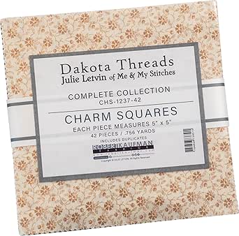 Amazon.com: Julie Letvin Dakota Threads Charm Square 42 5-inch Squares Charm Pack Robert Kaufman ...