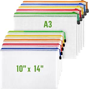 Amazon.com: 10 Pack Mesh Zipper Pouch Bags A3 and 5 Pack Mesh Zipper ...