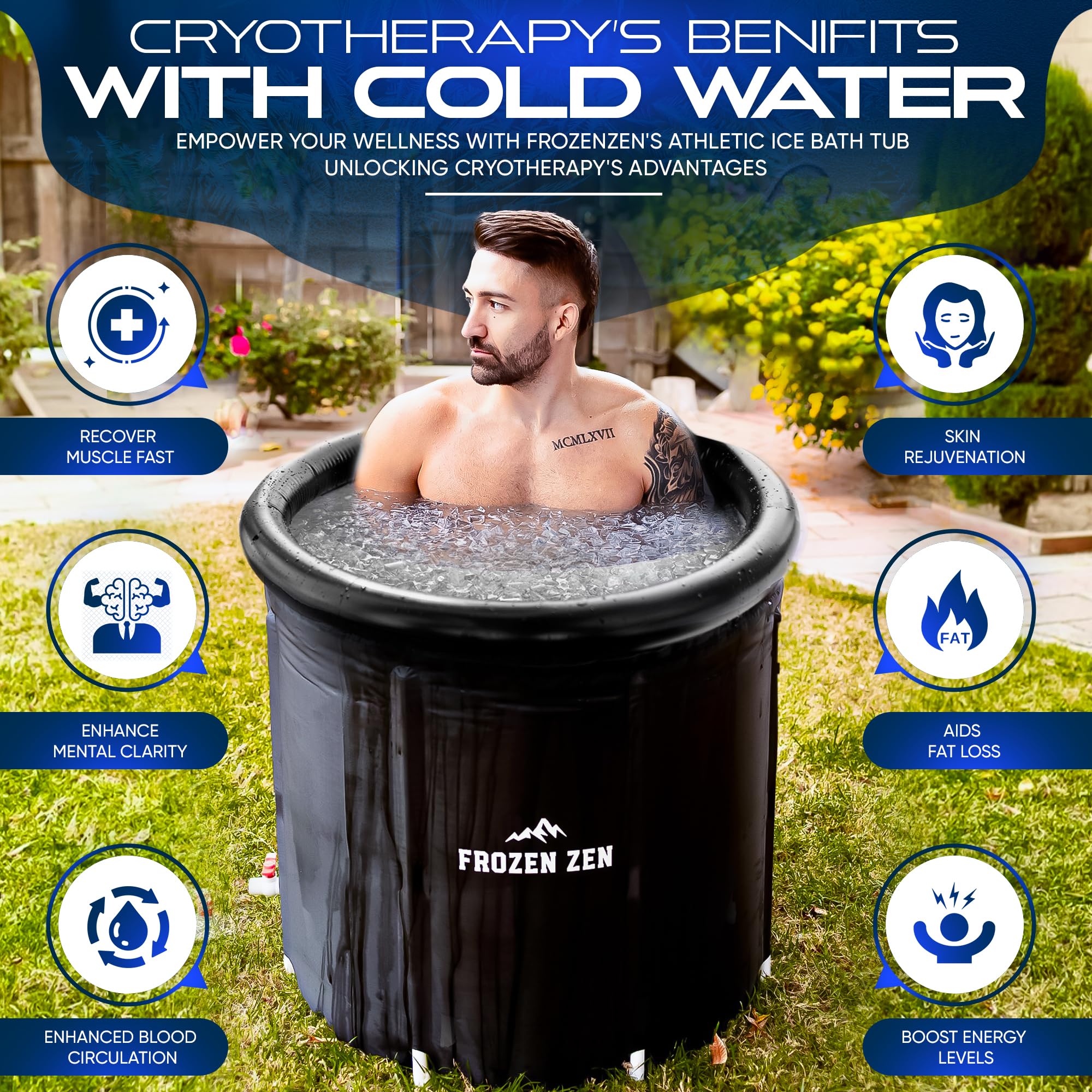 Snapklik.com : Frozen Zen Ice Bath Tub For Athletes