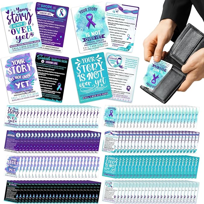 Amazon.com : Motiskyy 100 Pcs Suicide Prevention Awareness Wallet Cards ...