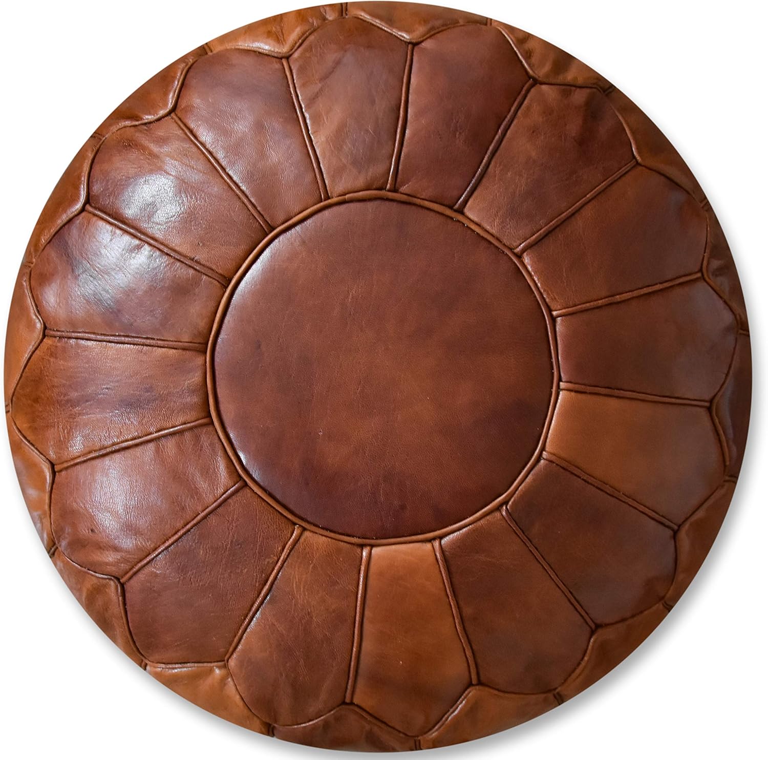 See the Good Premium XL Leather Pouffe - Handmade - Delivered stuffed ...