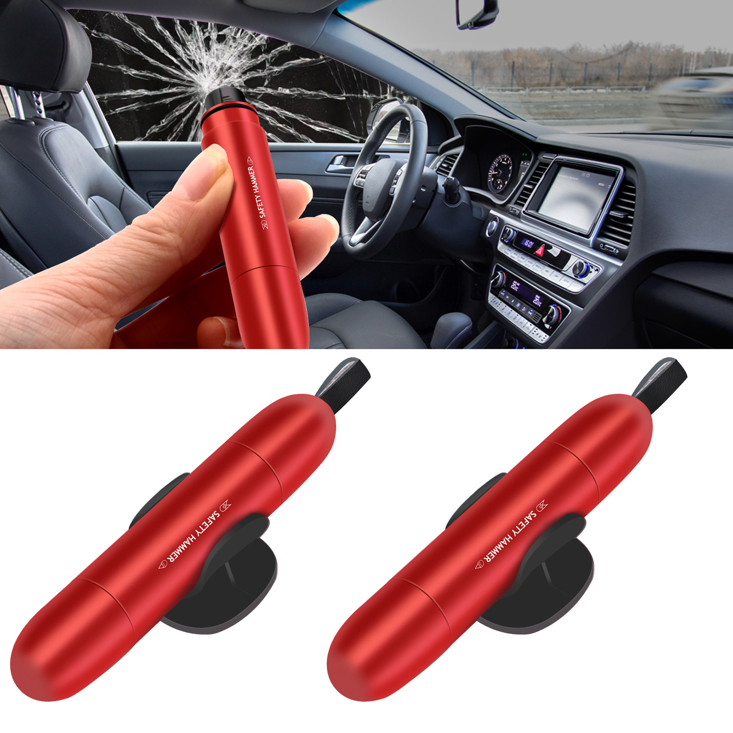 Vehicle Escape Tool YMTengFei Car Safety Hammer - 2-in-1 Window Breaker ...