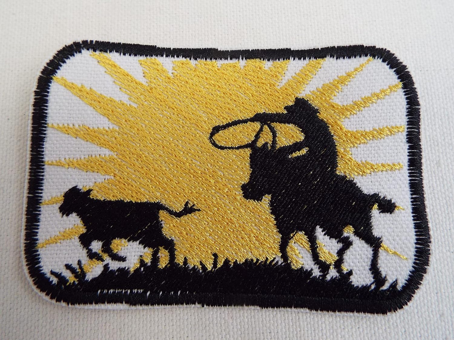 Amazon.com: Western Cowboy Calf Roping Sunrise Sunset Embroidered Iron ...