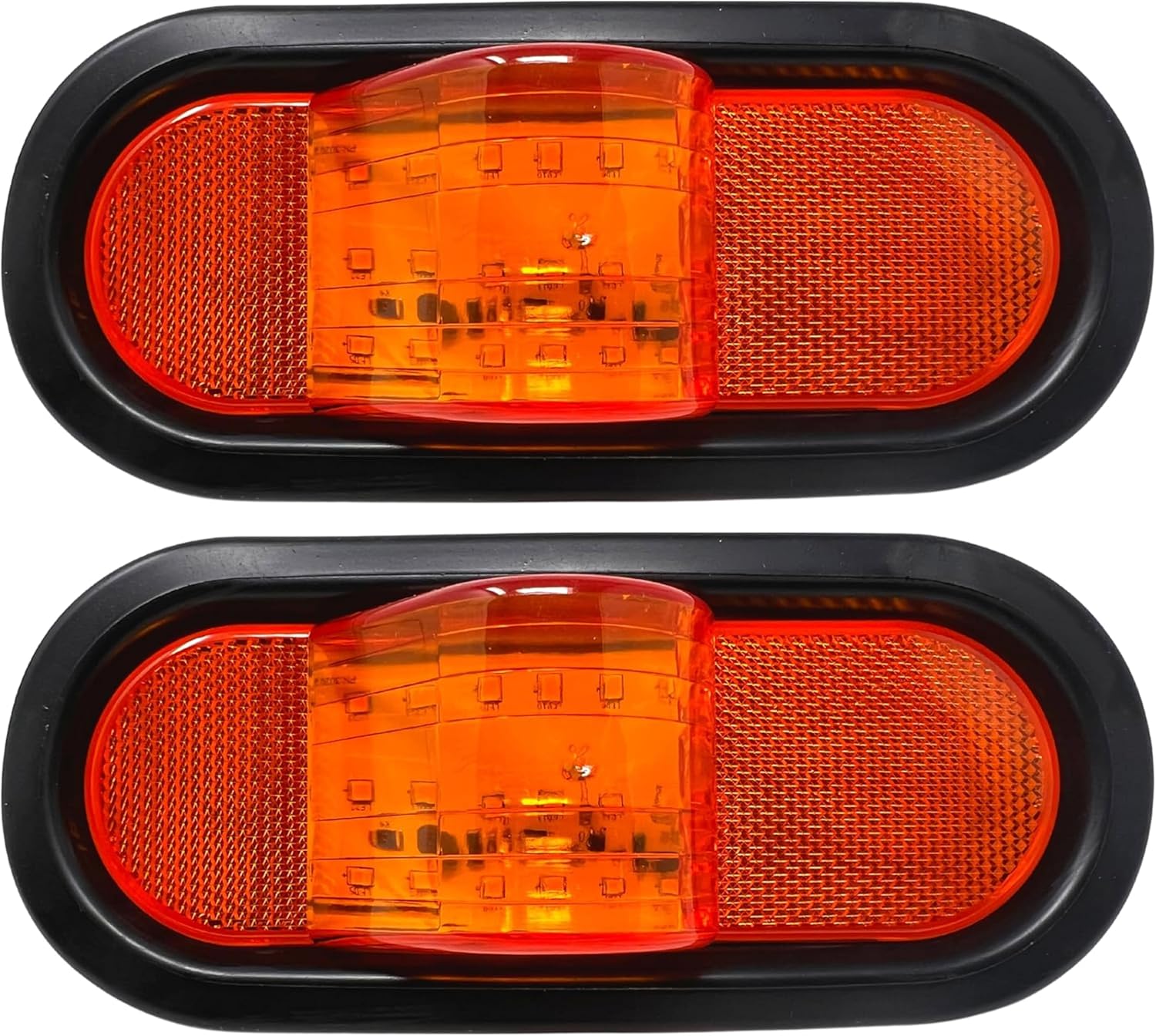 Amazon.com: Qty 2 6" Mid Turn Signal Amber Marker Light Rubber Mount 18 ...