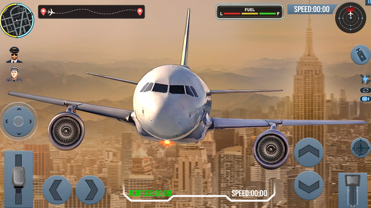 USA City Airplane Flight Pilot Passenger Transport Adventure Games - Real Airplane Flying Pilot ...