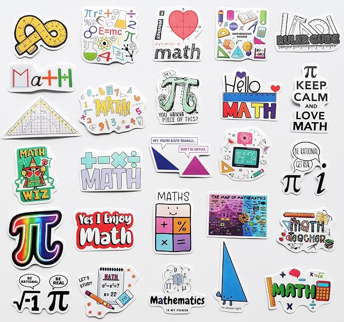 Amazon.com: 50Pcs Funny Math Decal Humor Mathematics Stickers for ...