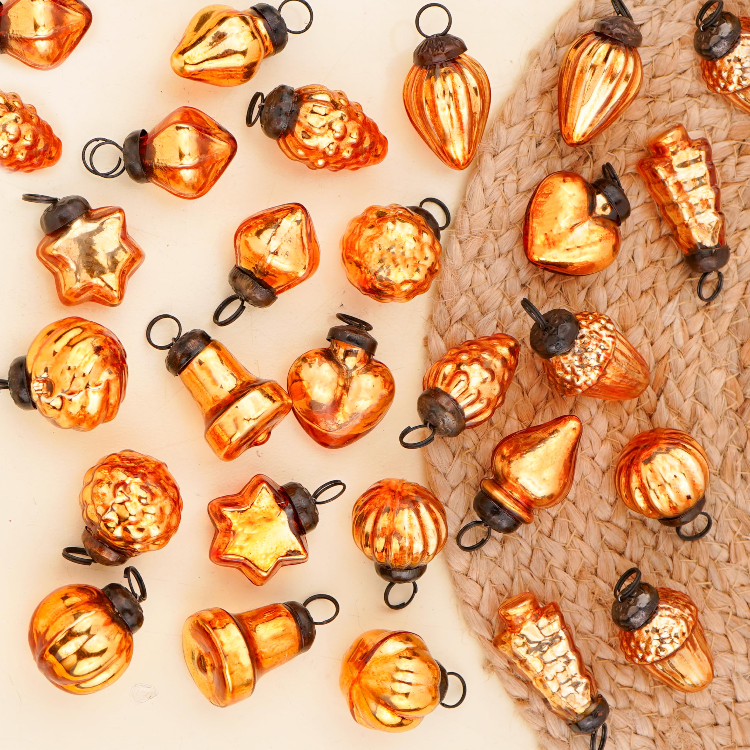 Amazon.com: 25 Pieces Glass Copper Christmas Ornaments Decorative Amber ...