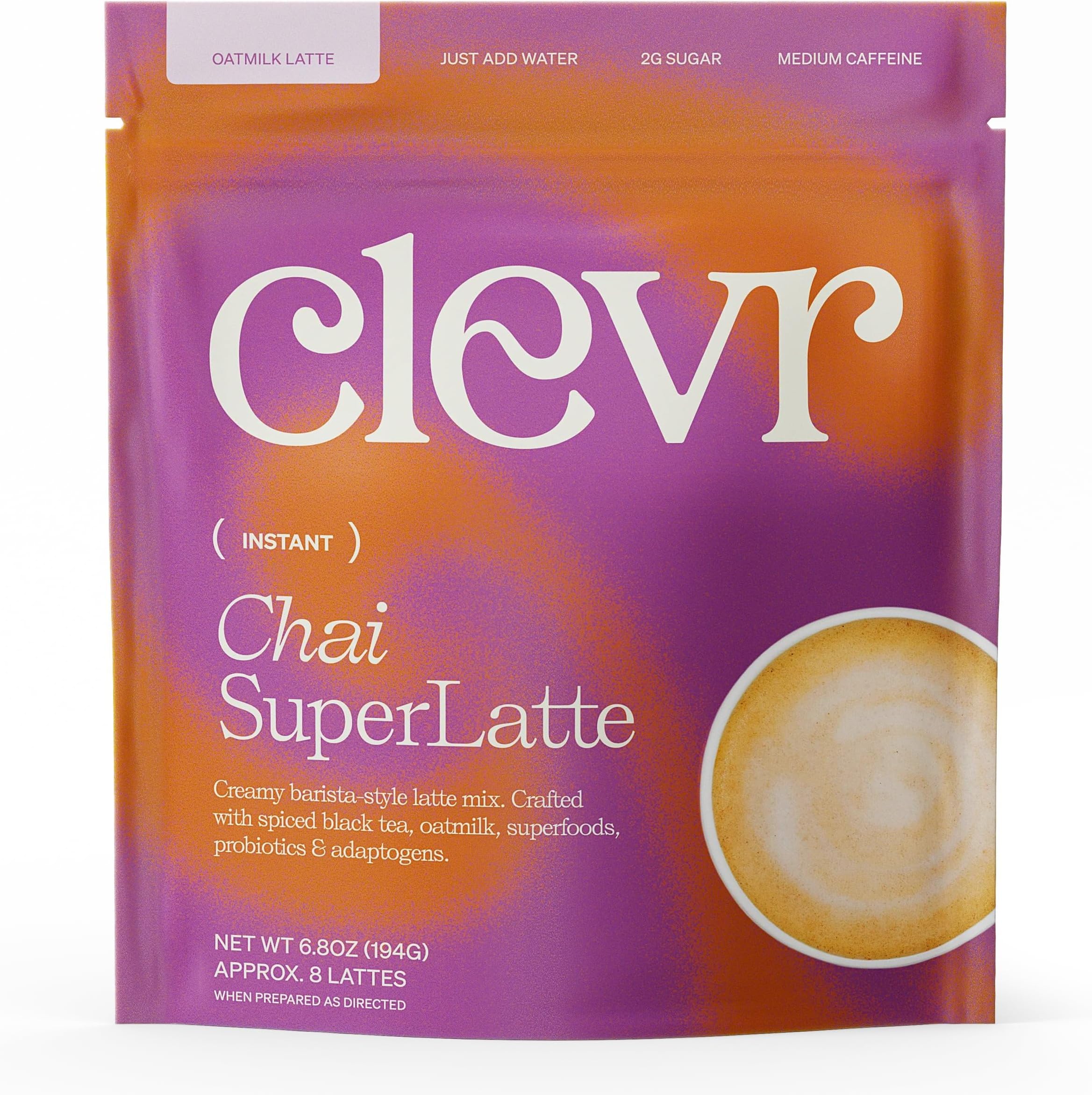 Amazon.com : Clevr Blends Chai Tea Latte, Oat Milk Instant Latte Mix, Powder Latte Black Tea ...