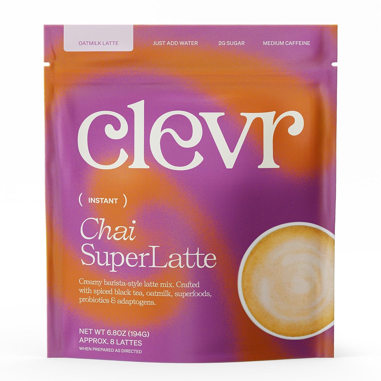 Amazon.com : Clevr Blends Chai Tea Latte, Oat Milk Instant Latte Mix ...