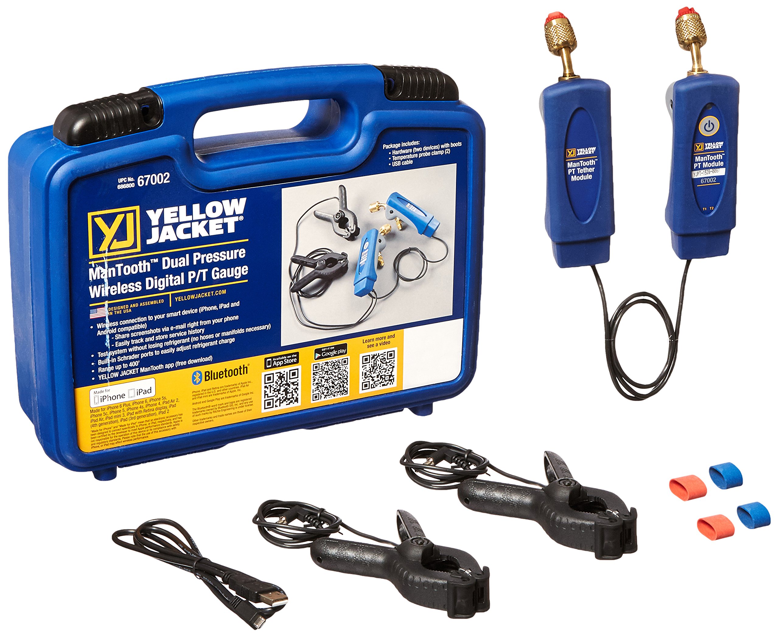 Amazon.com: Yellow Jacket 67002 ManTooth Dual Pressure Gauge Set 12.9 x ...