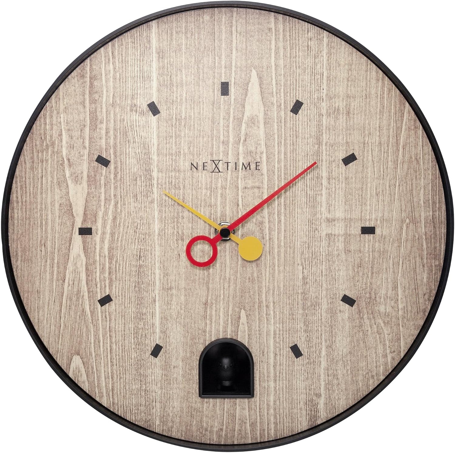 NexTime - Wall clock - Ø 30 cm - ABS - Black - 'Nightingale Black ...